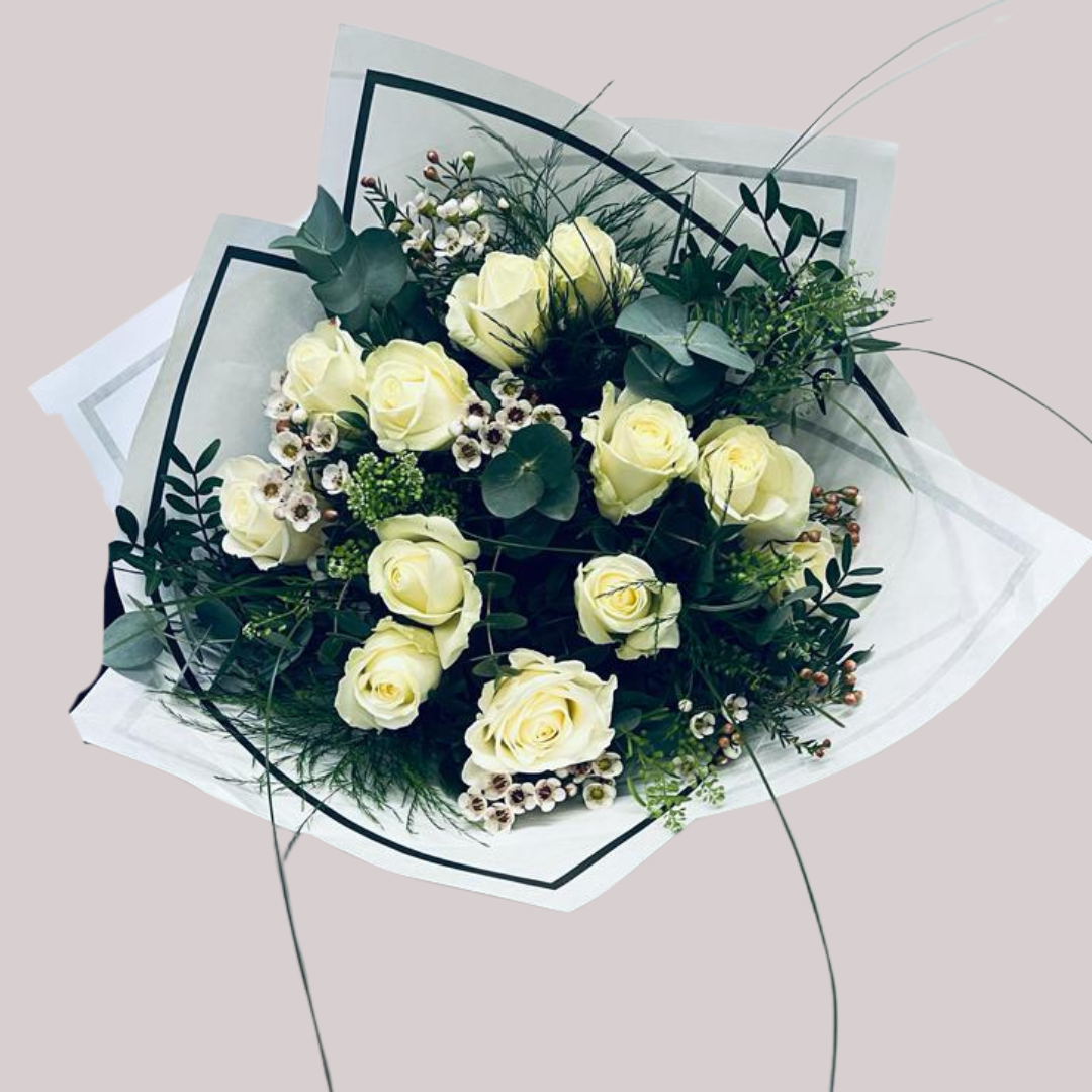 Luxury Dozen White Roses – Floral Sistas